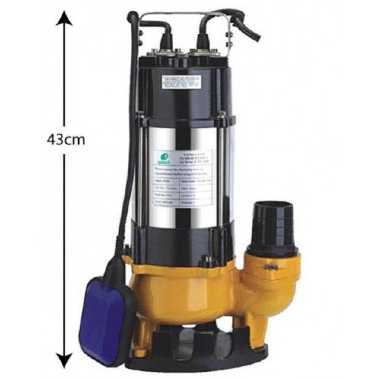 Αντλία υποβρύχια ακαθάρτων 2HP ανοξείδωτη με μαντεμένιο σώμα 230V ...