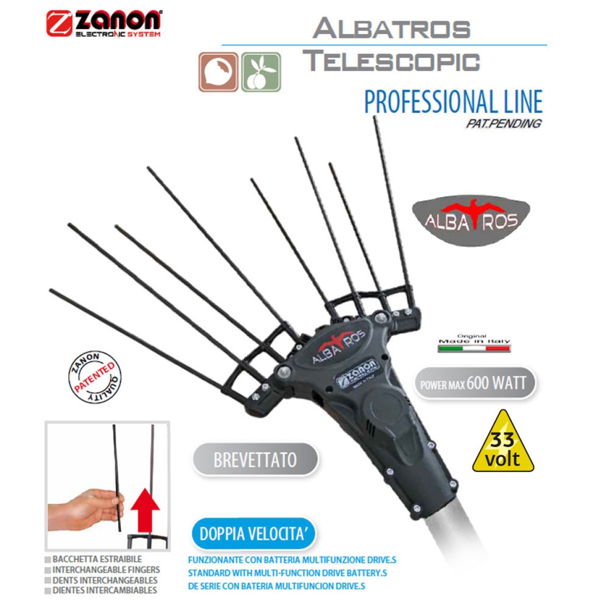 Zanon Albatros Telescopic Olive Harvester 33Volt