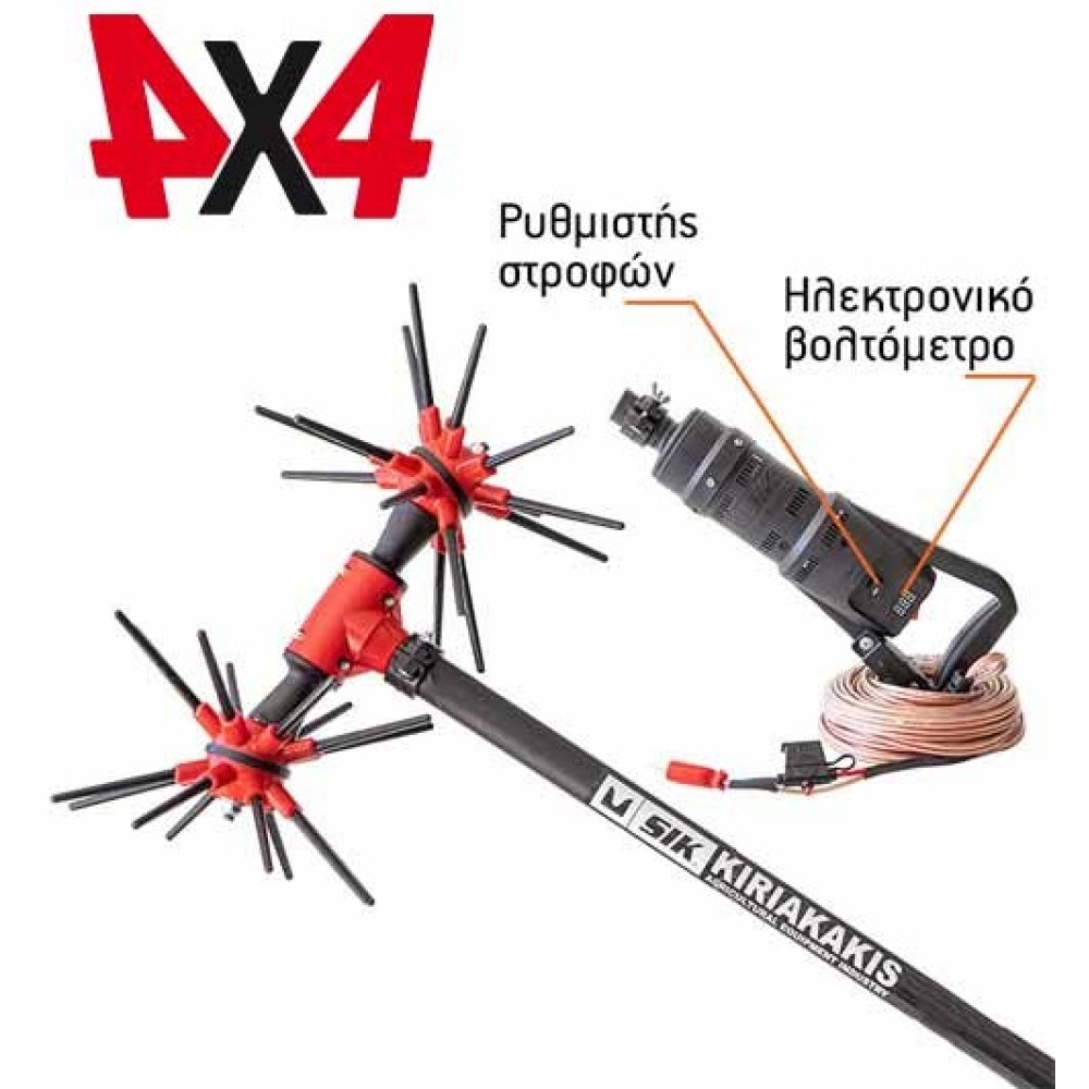 SIK POWER DC PRO ΕΛΑΙΟΡΑΒΔΙΣΤΙΚΟ αχινός 4x4 ανεξάρτητες κεφαλές CARBON ...